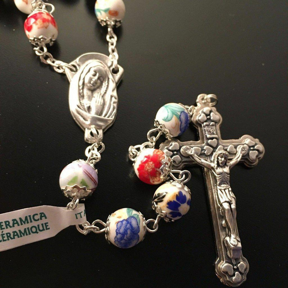 Ceramic Rosary - Catholic Prayer Beads - Blessed Pope Francis -Blessed ...