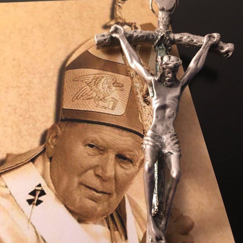 St. John Paul II - St. JPII Wall Crucifix - Catholic Papal Cross ...